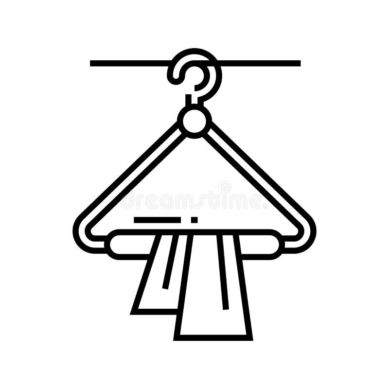 Clothes Rack Line Icon, Concept Sign, Outline Vector Illustration ...