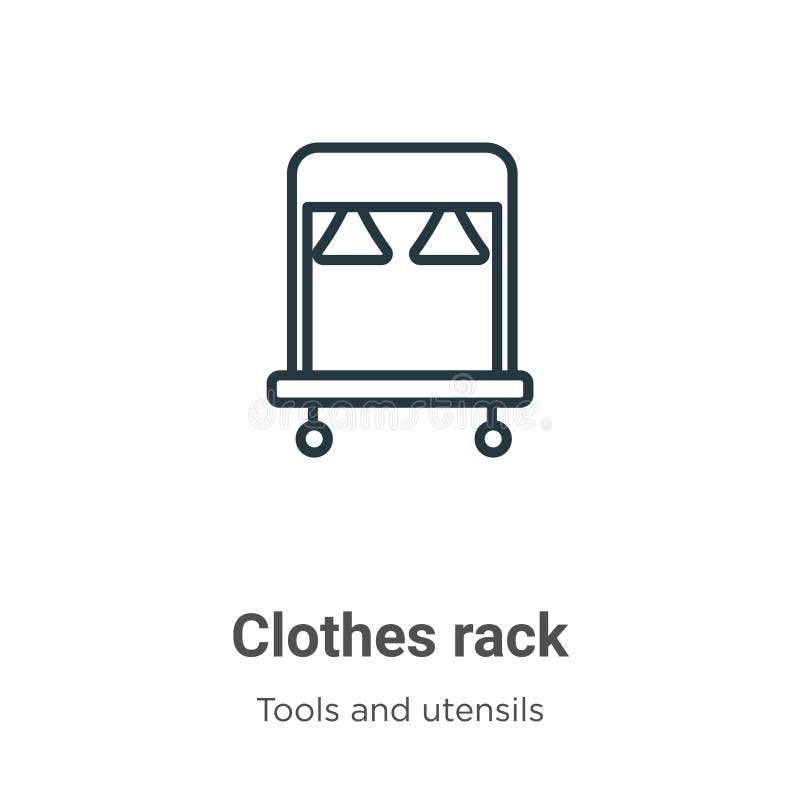 Clothes Rack Outline Vector Icon. Thin Line Black Clothes Rack Icon ...