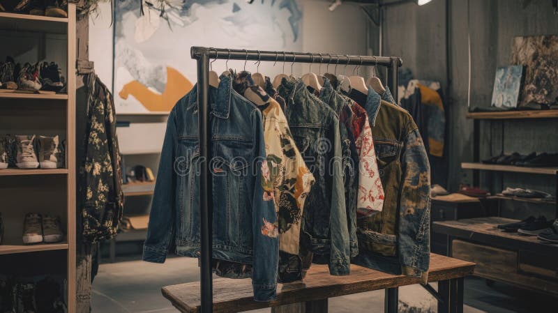 Clothes Rack with Various Items in a Store Setting Stock Photo - Image ...