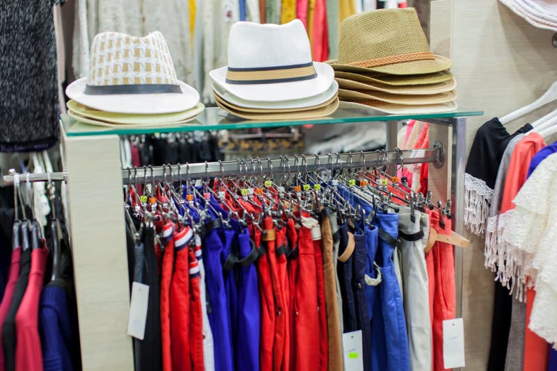 Clothes on Rail in Clothing Store Stock Image - Image of retail, mall ...