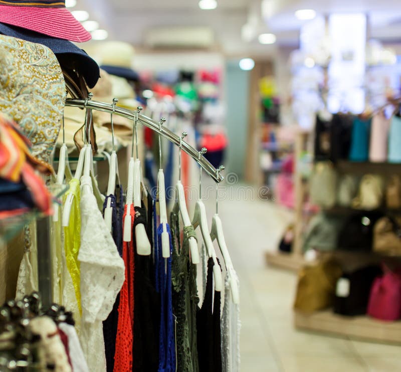 Clothes on Rail in Clothing Store Stock Image - Image of rack, tshirt ...
