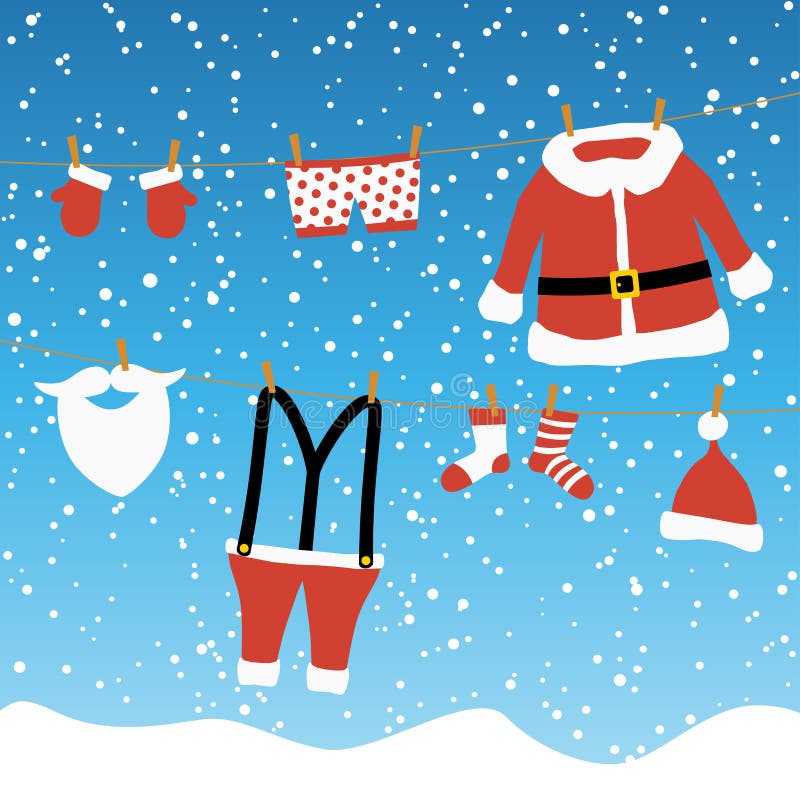 Clothes from Santa Claus stock vector. Illustration of hang - 134585456