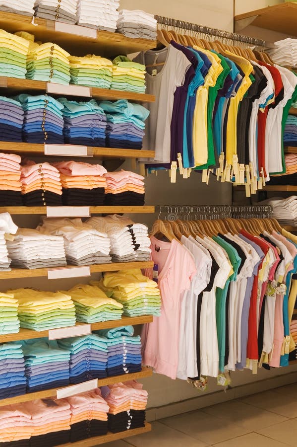 Clothes shop stock image. Image of clothes, colors, mall - 8794505