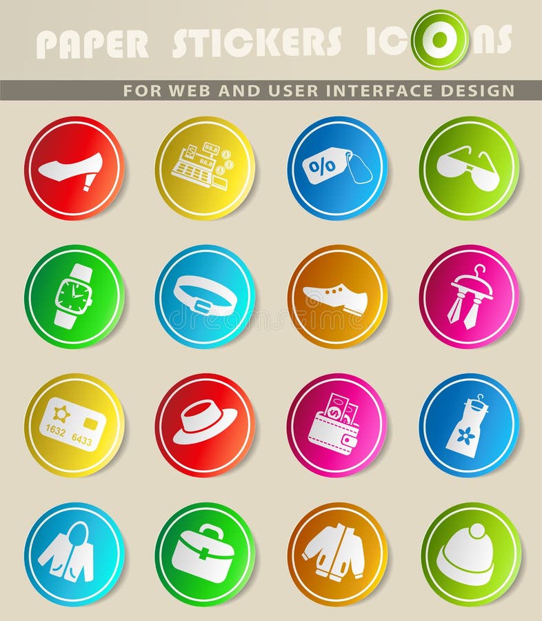 Clothes shop icon set stock vector. Illustration of underwear - 88032870