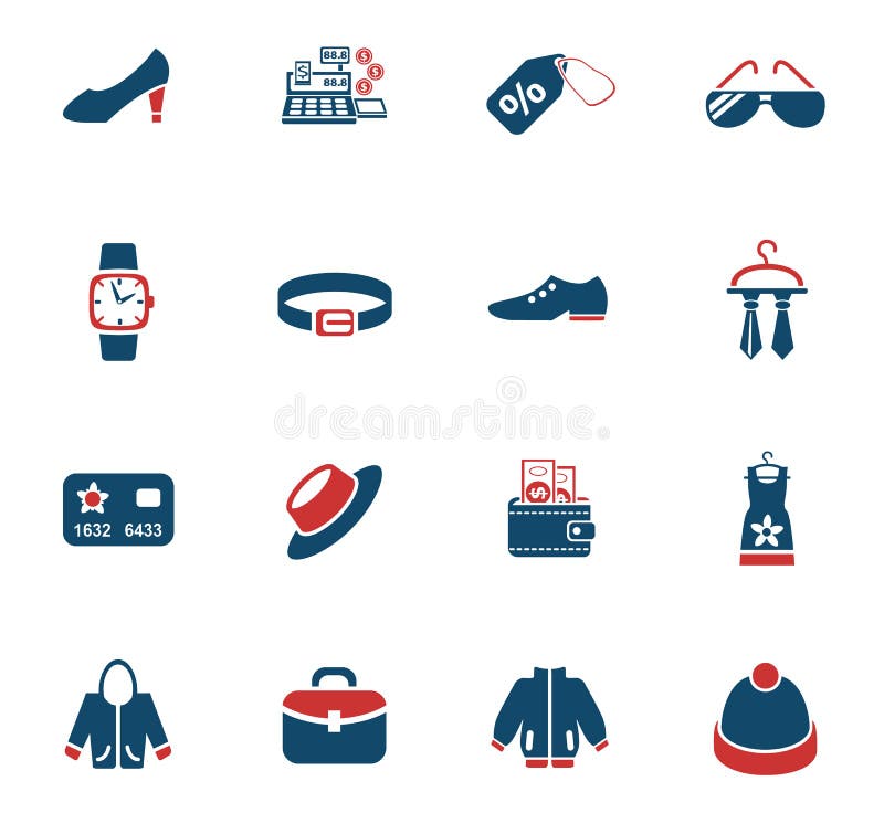 Clothes shop icon set stock vector. Illustration of socks - 88249232