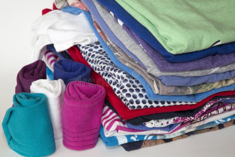 Clean Cloth Were Folded Neat Pile Stock Photos - Free & Royalty-Free ...