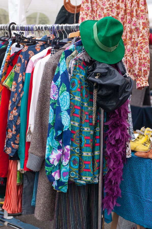 Clothes in a street market stock image. Image of caucasian - 47811025