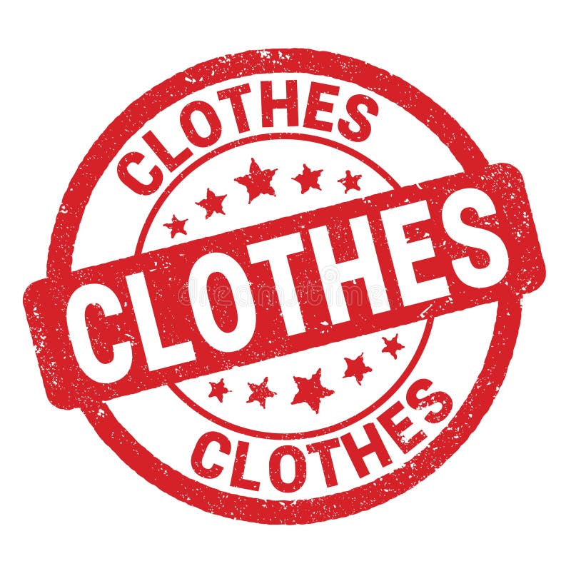 CLOTHES Text Written on Red Round Stamp Sign Stock Illustration ...