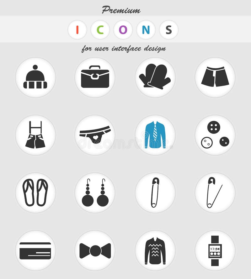 Clothes icon set stock vector. Illustration of sweater - 122729556
