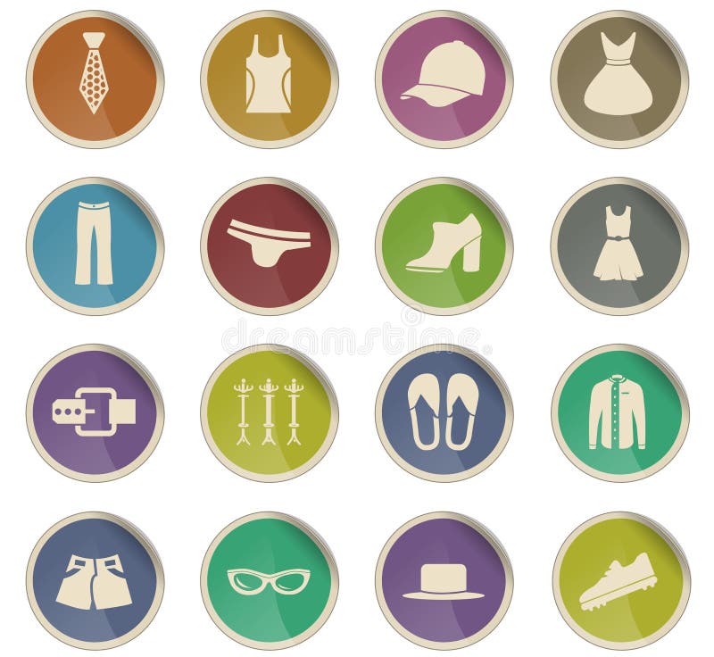 Clothes icon set stock vector. Illustration of vector - 123567773