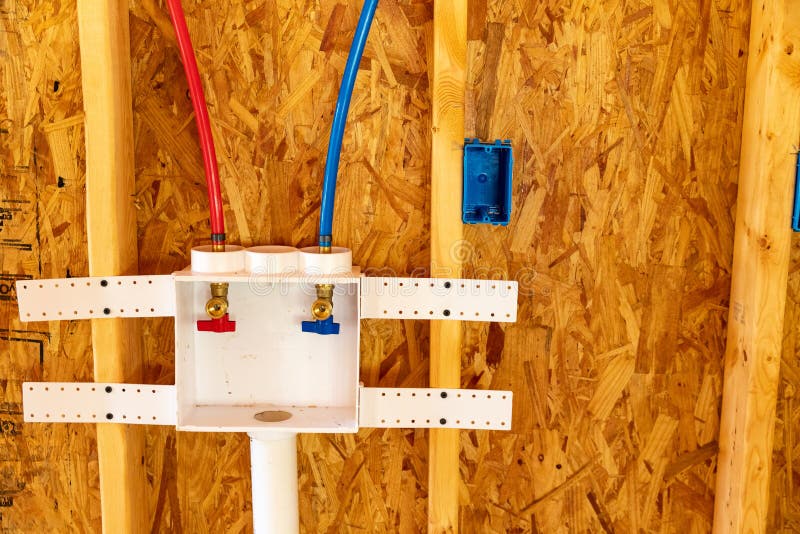 Clothes Washer Connections and Hookup in New Home Construction Stock ...