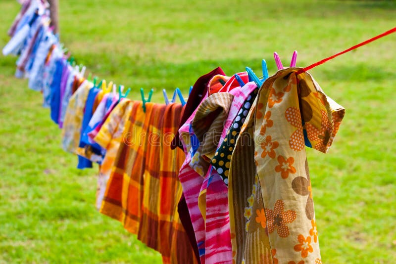 Clothesline on an old farm stock photo. Image of dress - 7874454