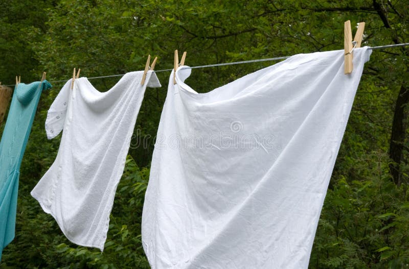 Sheets on the clothes line stock image. Image of clean, clothes - 17695