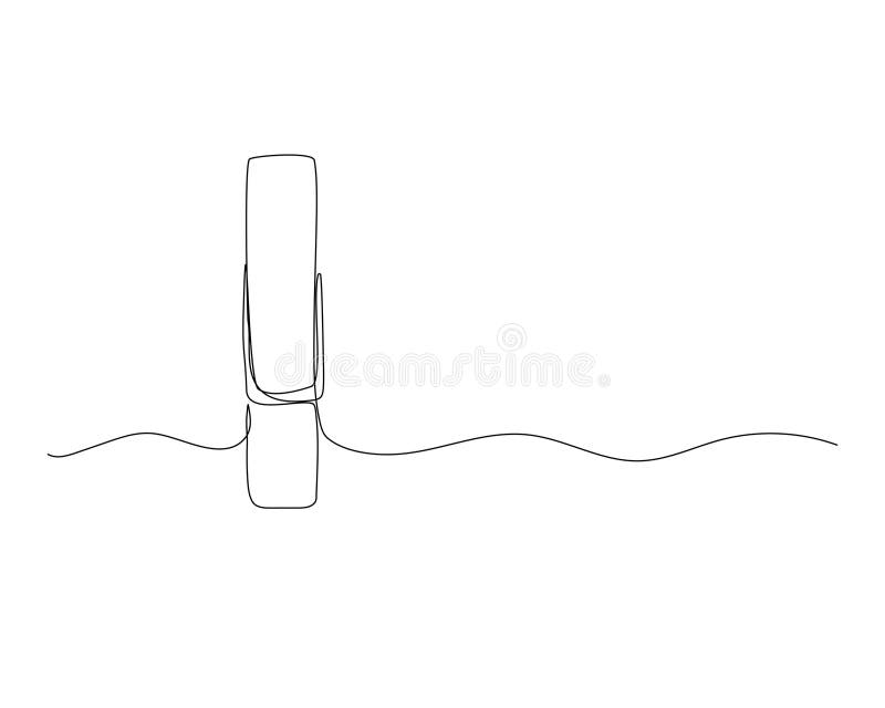 Clothesline with Pin and Peg One Continuous Line Illustration. Stock ...
