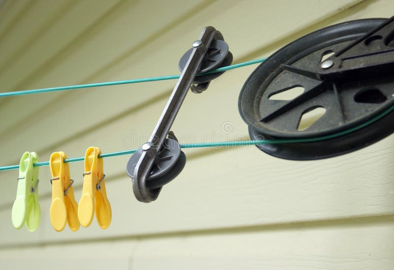 Clothesline Pulley stock photo. Image of technology, exterior - 14567330