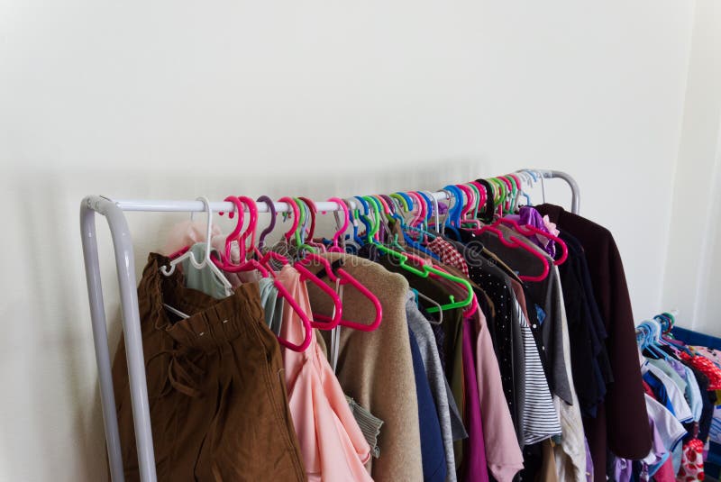 A Clothesline Was Full of Clothes Hanging on it Causing the Curt Stock ...