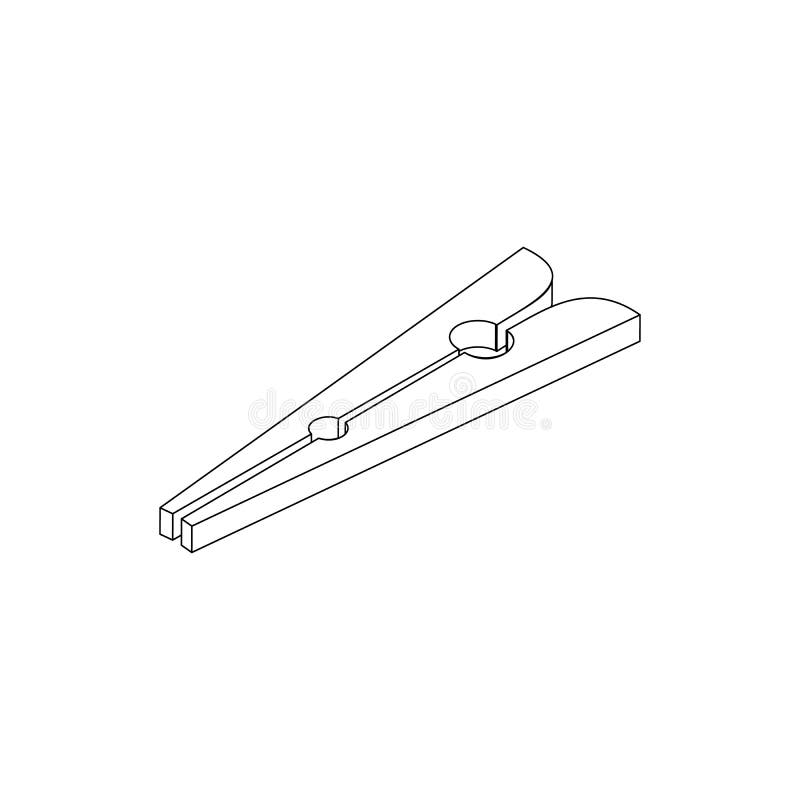 Clothespin Icon, Isometric 3d Style Stock Vector - Illustration of ...
