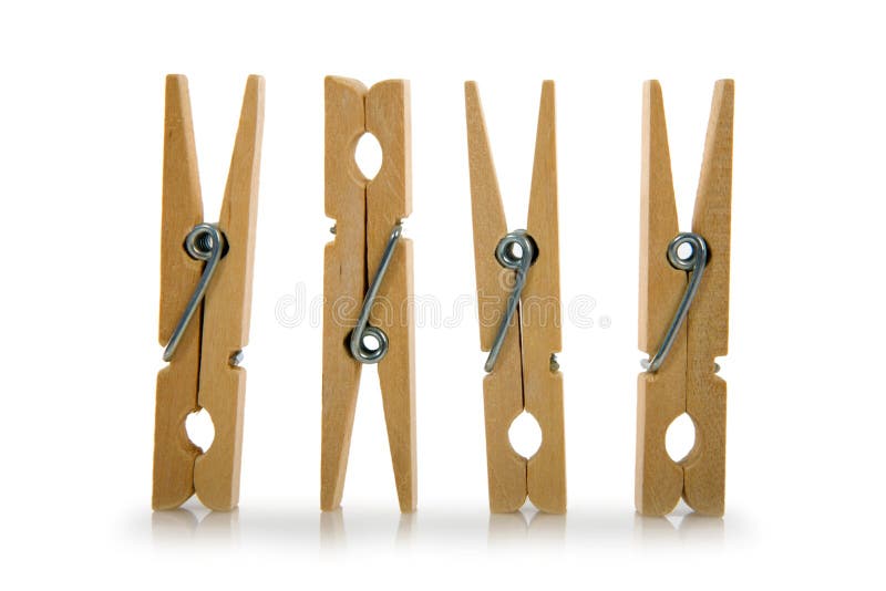 Clothespin Isolated on White Stock Image - Image of white, wood: 7408527
