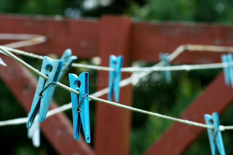 Clothespins on a line stock photo. Image of drying, outdoor - 23780334