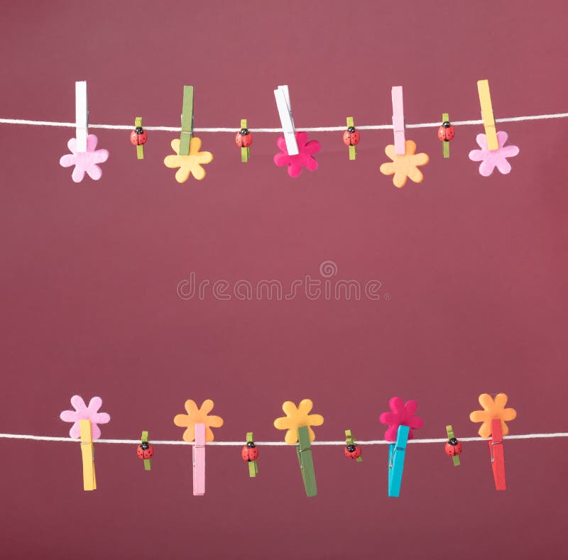 Clothespins Thread Spring Backround. High Resolution Photo. Stock Photo ...