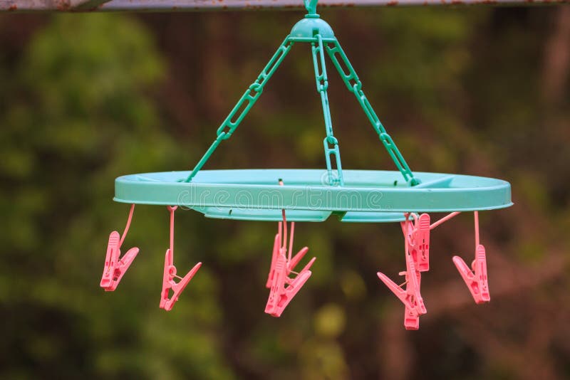 Clothespins on a Washing Line Stock Photo - Image of hold, bundle: 76856926