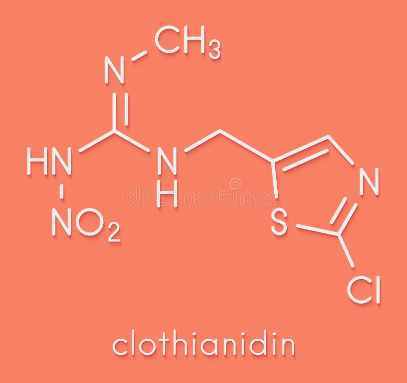 Clothianidin Insecticide Molecule Neonicotinoid Class. Skeletal Formula ...