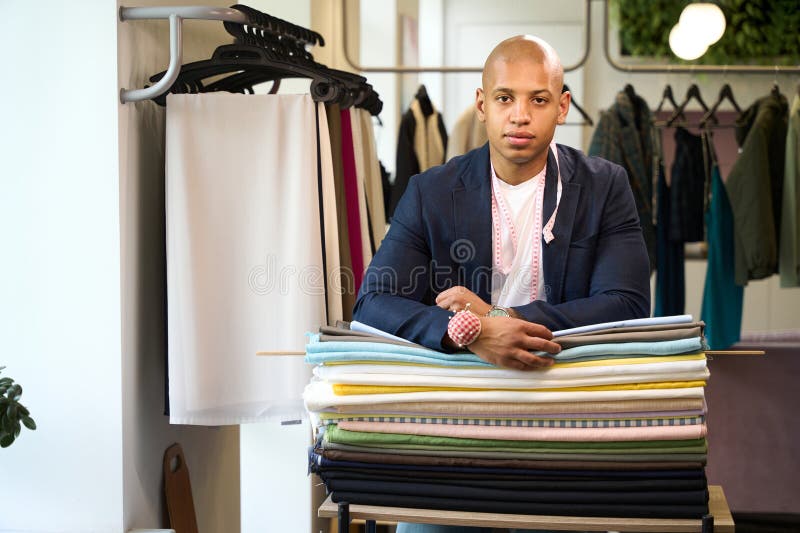 Clothier Posing for Camera in His Atelier Stock Image - Image of ...