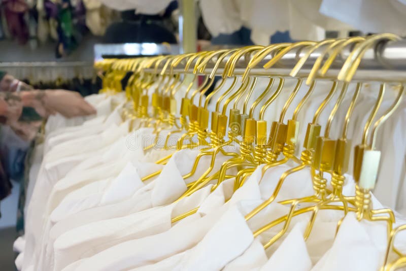 Clothes Rack in a Dry Cleaning Stock Image - Image of training, laundry ...