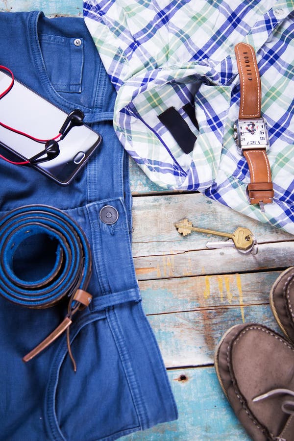 Clothing and Accessories for Men Stock Image - Image of fashion, design ...