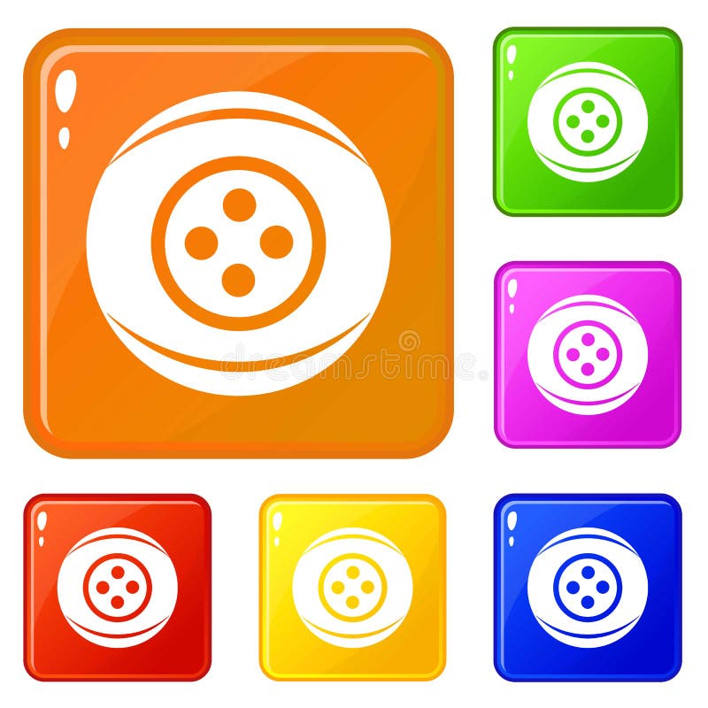 Clothing Button Icons Set Vector Color Stock Vector - Illustration of ...