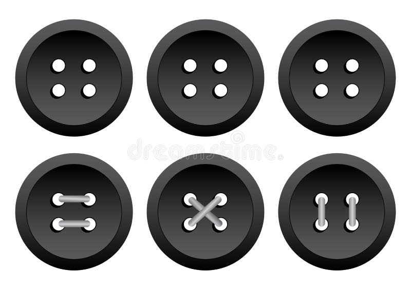 Clothing Buttons with Thread. Vector Illustration Stock Illustration ...