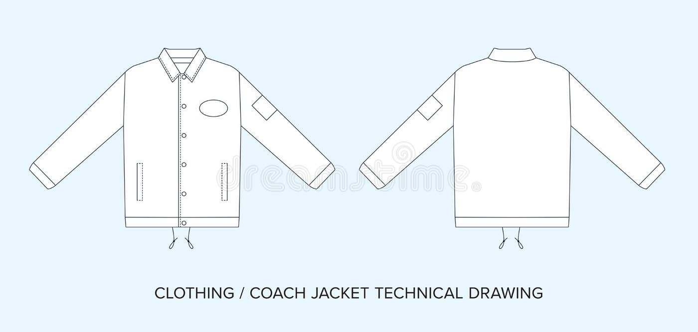Coach Jacket Template Stock Illustrations – 22 Coach Jacket Template ...
