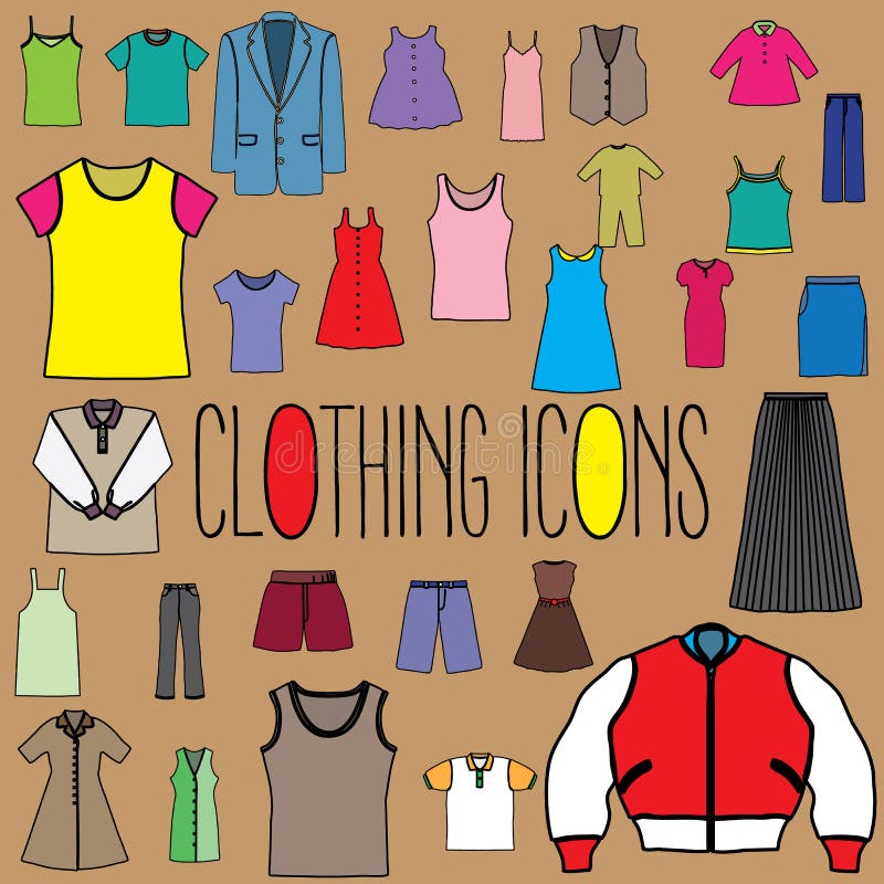 Clothing color icons stock vector. Illustration of fabric - 57932741