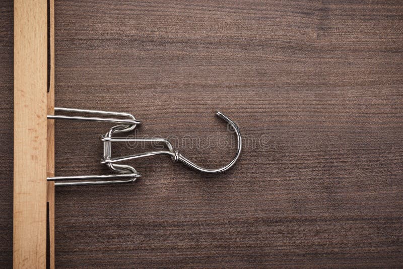 Clothing Hanger on Brown Table Stock Image - Image of object, shopping ...