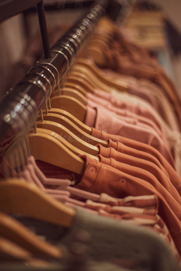Clothing on Hanger at the Modern Shop Boutique Stock Photo - Image of ...