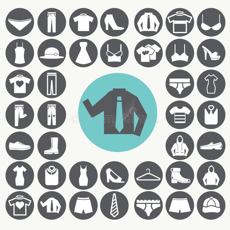 Clothing icons set. stock illustration. Illustration of modern - 44437999