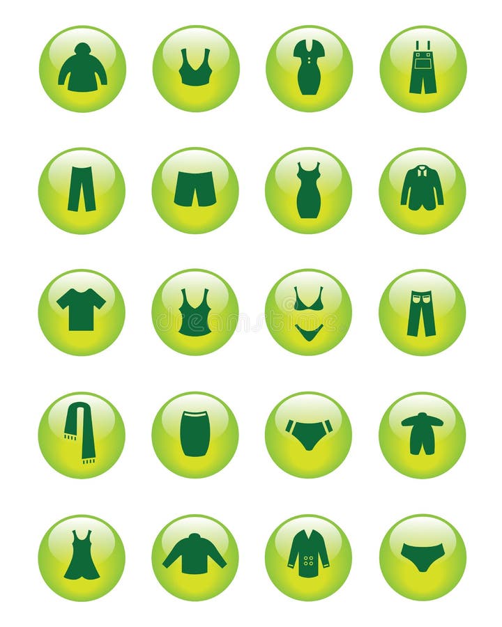 Clothing icons (Vector) stock vector. Illustration of garment - 10984457