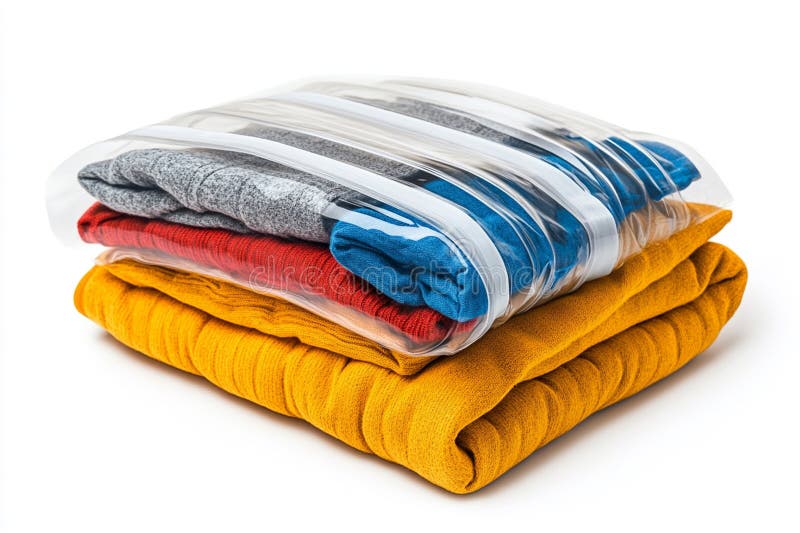 Neatly Organized Clothes Packed in a Vacuum Seal Bag for Storage and ...