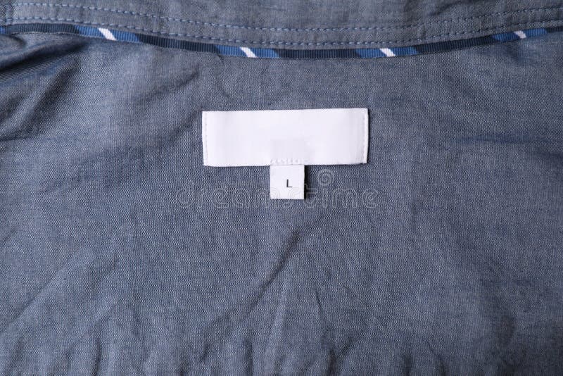Clothing Label on Striped Garment, Top View Stock Image - Image of logo ...