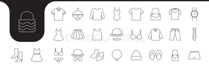 Clothing Outfits Line Minimal Icon Vector Design Stock Vector ...