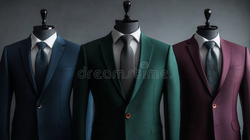 The Clothing Rack in a Modern Clothing Store Displays Mens Suits in a ...