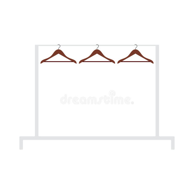 Clothing Rail with Hangers Icon Stock Vector - Illustration of ...