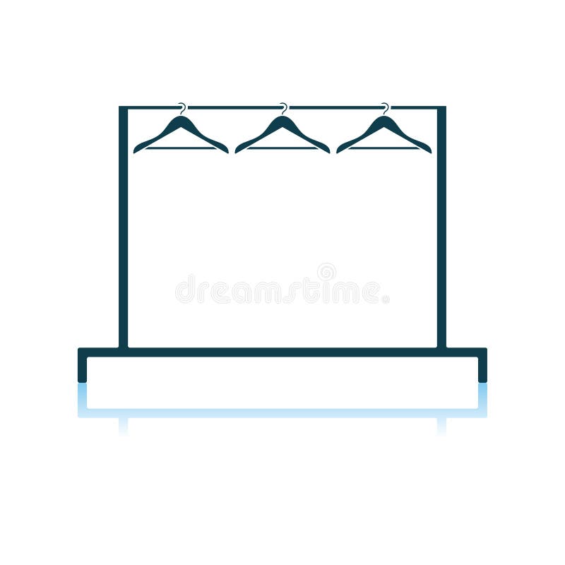 Clothing Rail with Hangers. Editable Thin Stroke Clothes Rack Icon ...