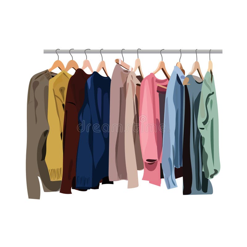 Clothing rail in vectors. stock vector. Illustration of logo - 93132368