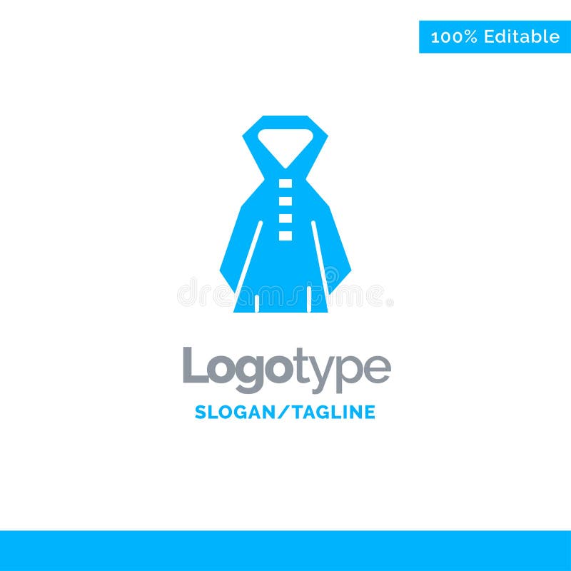 Clothing, Rain, Rainy Blue Solid Logo Template. Place for Tagline Stock ...