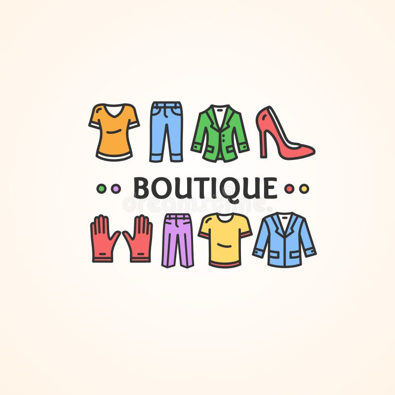Clothing Shop or Boutique Concept. Vector Stock Vector - Illustration ...