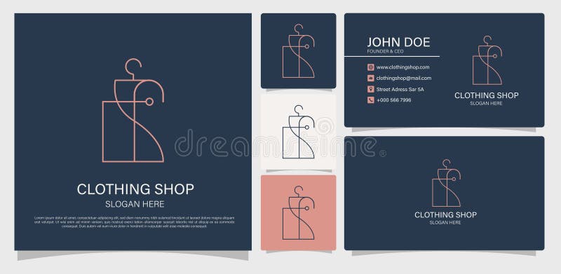 Clothing Shop Logo Template Design Stock Illustration - Illustration of ...