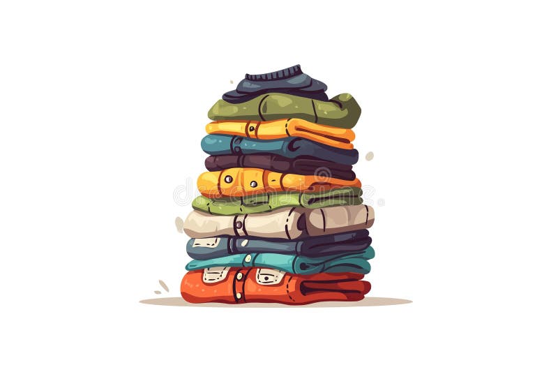Clothing Stack Isolated Cotton Isolated Stock Vector - Illustration of ...