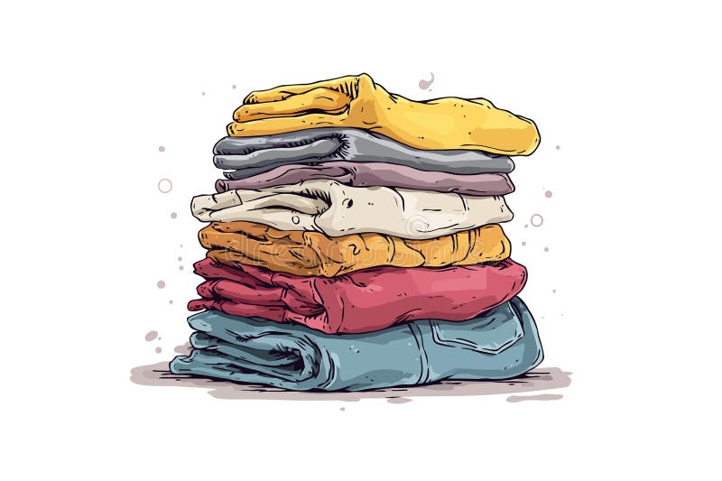 Clothing Stack Object Stacked Isolated Stock Vector - Illustration of ...