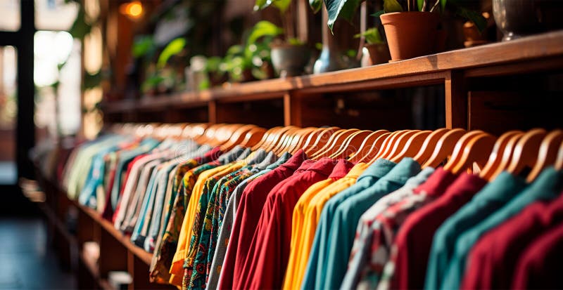 Clothing Store, Display Cases and Racks with Clothes - AI Generated ...